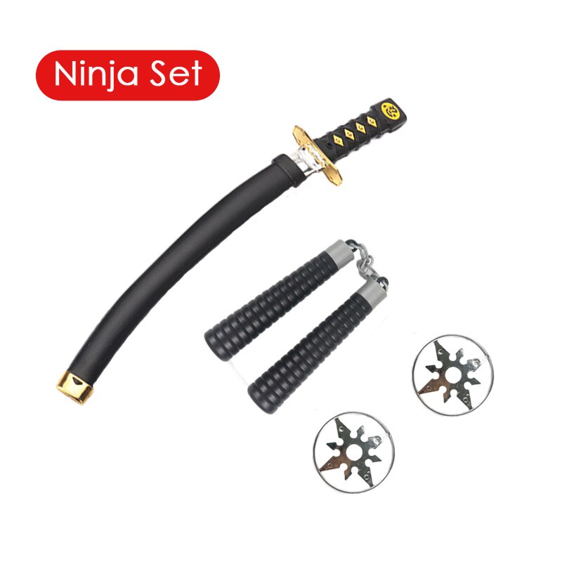 Kids Child Japanese Samurai Ninja Sword Knife Nunchaku Darts Simulation ...