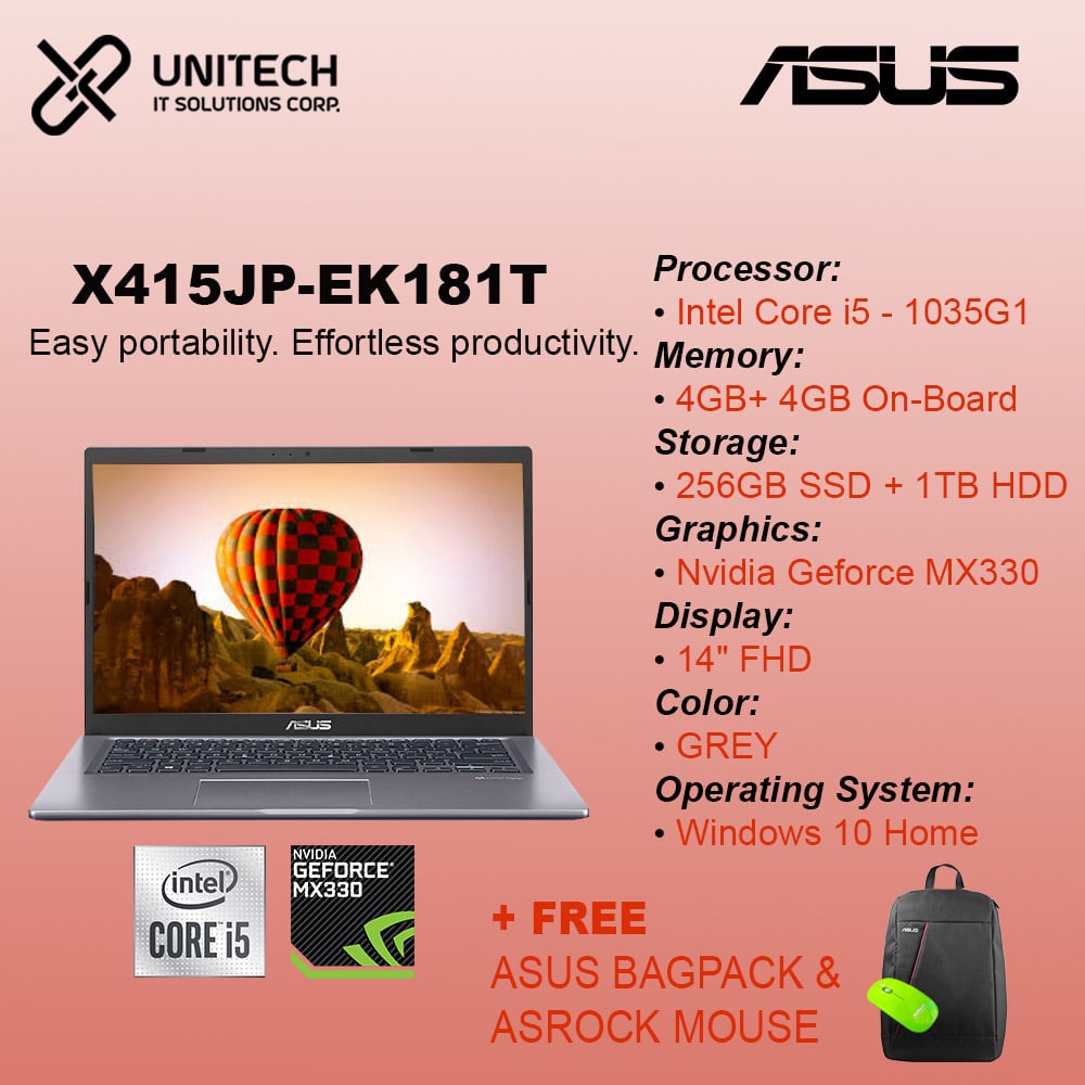 ASUS X415JP-EK181T GREY COLOR | Shopee Philippines