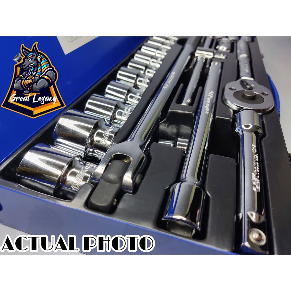 OSK TOOLS USA 24 Pcs. 1/2 Drive Socket Wrench Set 6 Point (Hex Type) | Shopee Philippines