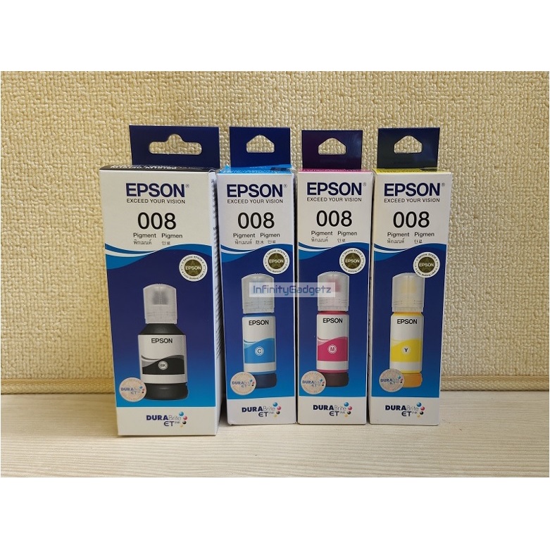 Genuine Epson 008 Pigment Ink (Set) for L6460 L6490 L6550 L6570 L6580 ...