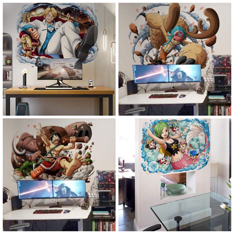 JT5 ONE PIECE 3D Wall Sticker Removable Home Decor Vinyl Mural Water ...