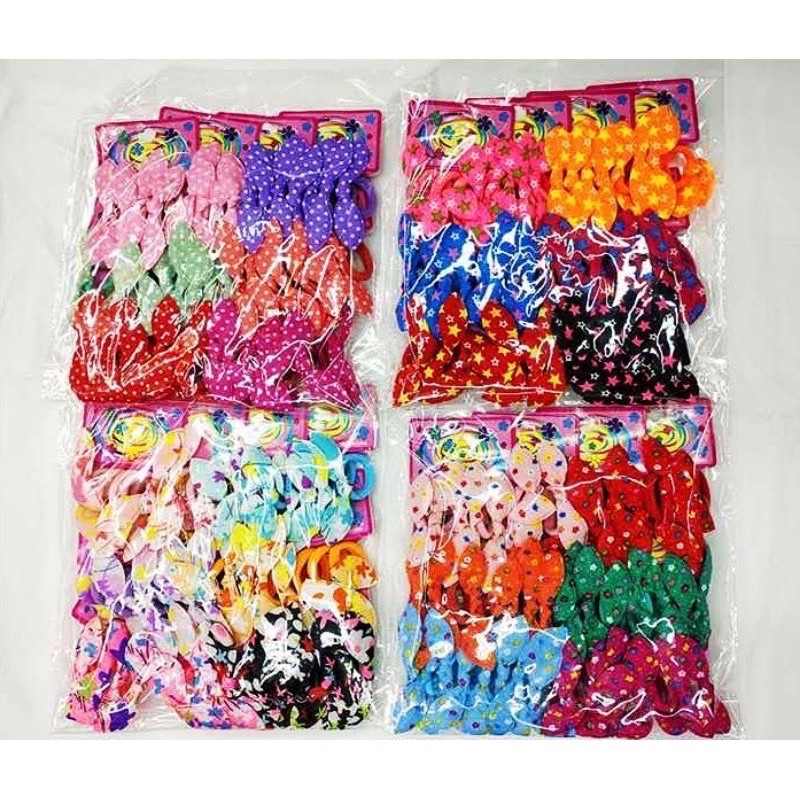 48pcs/pack small bow rubber band bunny Ear hair tie ponytail girls hair ...