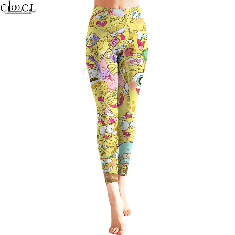 CLOOCL SpongeBob SquarePants Women Leggings Cartoon Snoopy Tights ...
