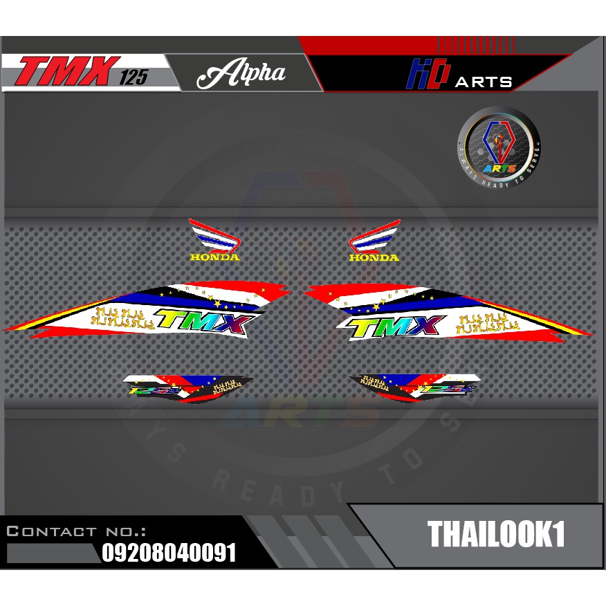 TMX 125 Decals "Thai Look 1" : Customized Motorcycle Decals, Laminated ...