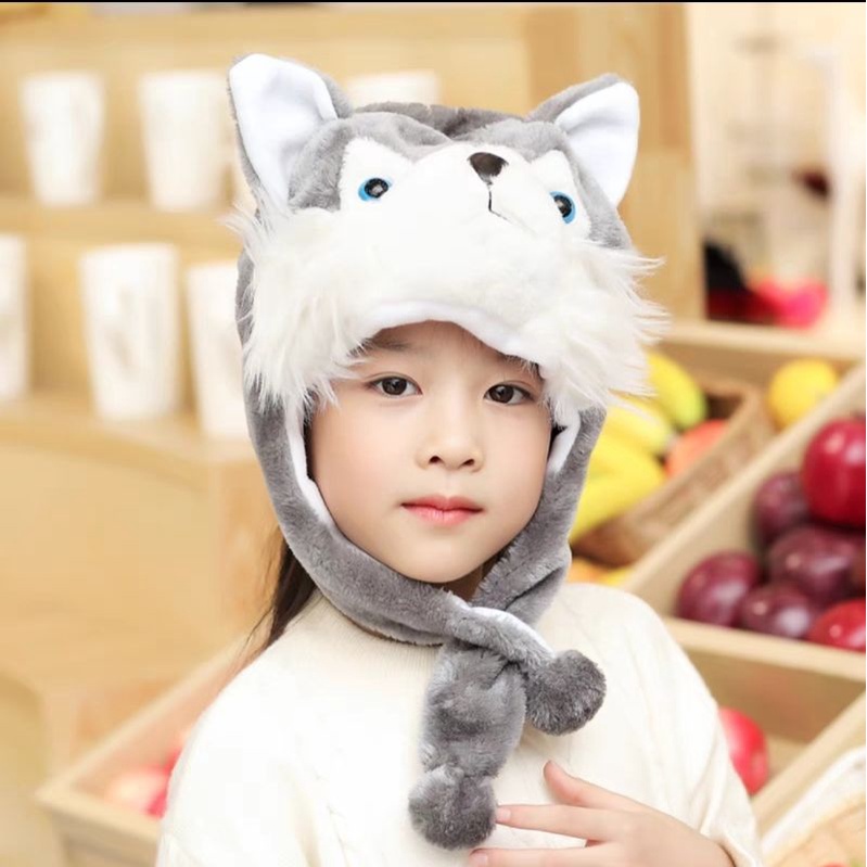 YL Caps Wolf Husky Dog Animal Hat Hats Cute Cartoon Cap for Kids and ...