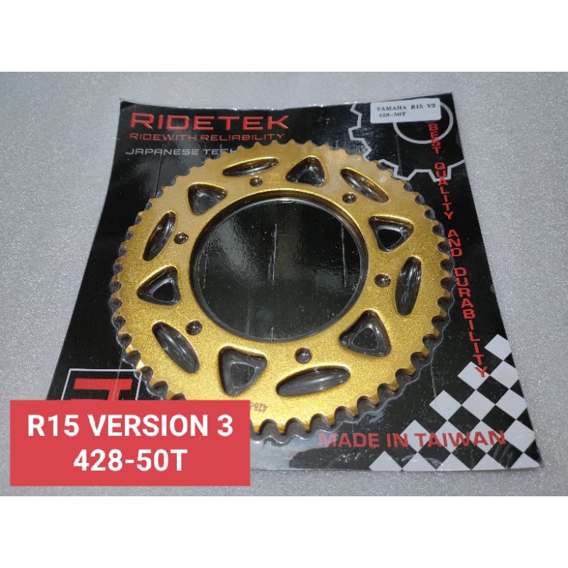 Ridetek rear sprocket for Yamaha R15 V3,R15M/V4,Mt-15 and Xsr 155 ...