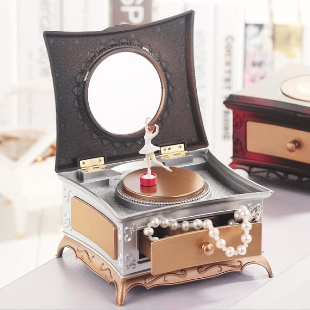 Classic Rotating Dancer Music Box Clockwork Hand Crank Music Box Women ...