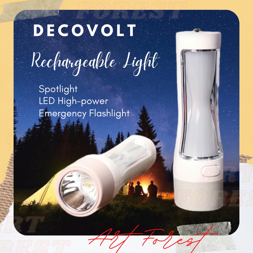Decovolt Rechargeable Home Work Light LED Lamp Emergency Flashlight ...