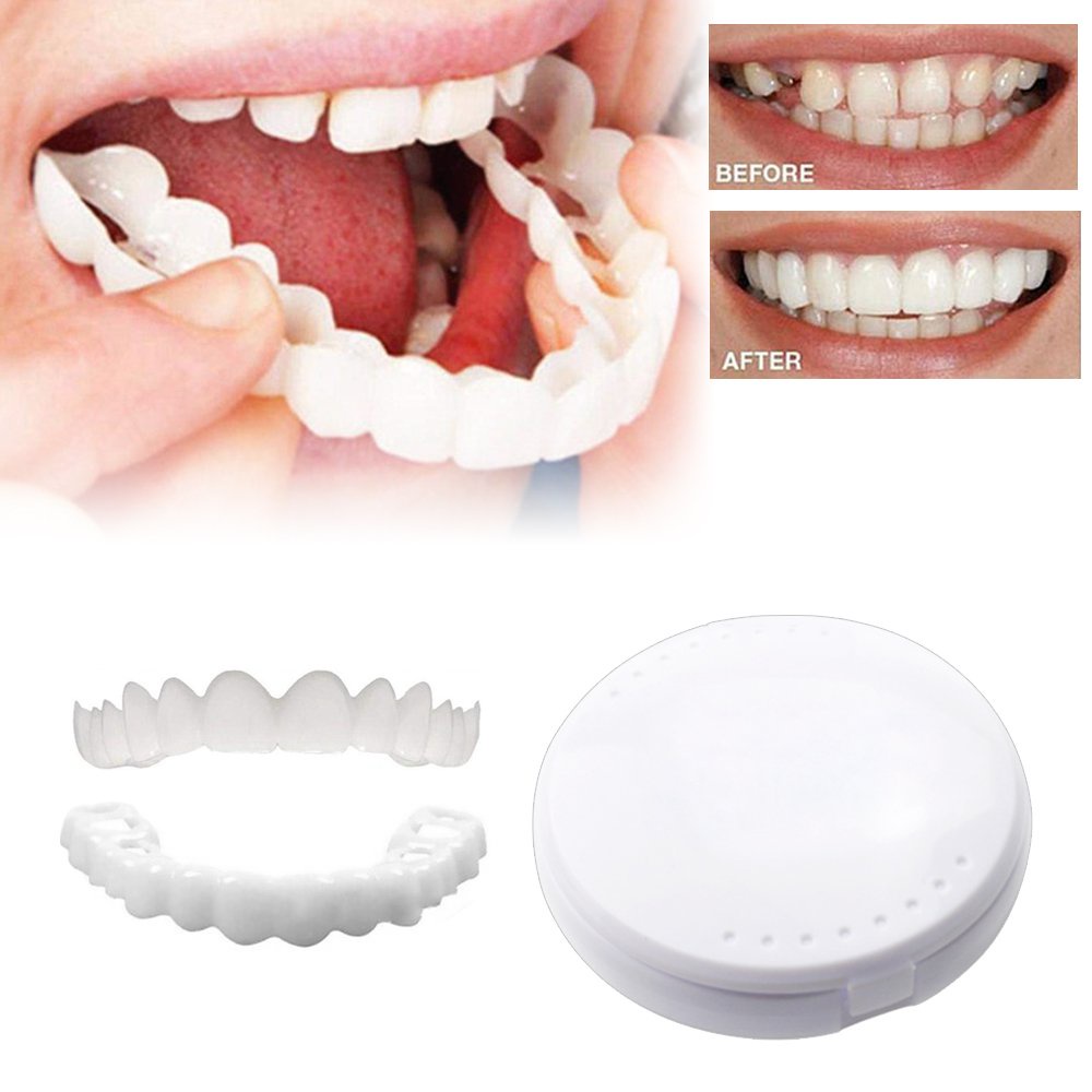 Snap On Upper Lower False Teeth Dental Veneers Dentures Fake Tooth ...
