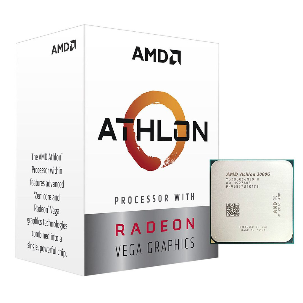 AMD Athlon 3000G 2-Core/4-Thread Unlocked Desktop Processor with Radeon ...