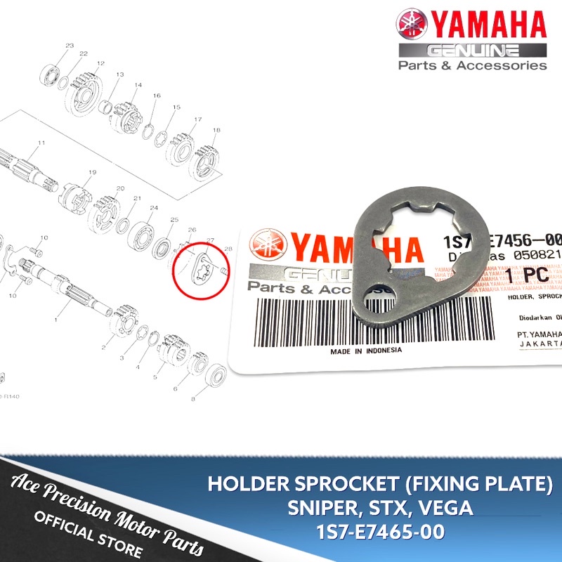 FIXING PLATE (1Hole) 1S7-E7456-00 YAMAHA GENUINE | Shopee Philippines