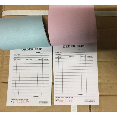 ORDER SLIP (Small size) List 9x13cm duplicate and triplicate carbon ...