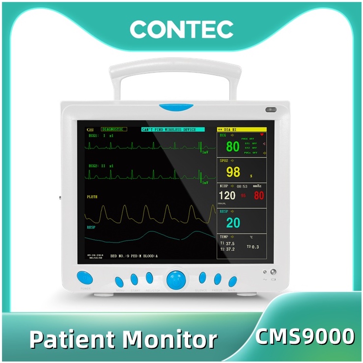 Contec CMS9000 7 Parameters Vital Signs Monitor +ETCO2+Printer+ 2IBP ...