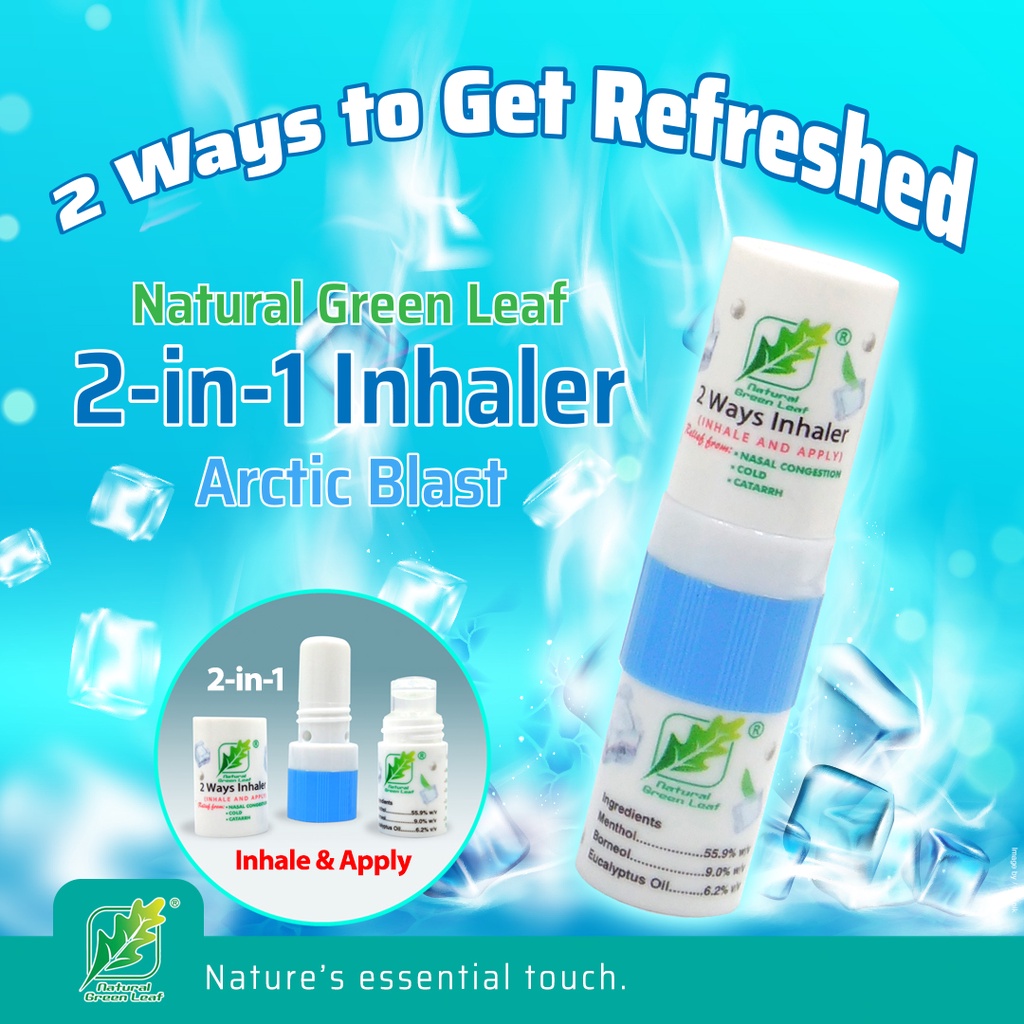 NATURAL GREEN LEAF NASAL 2 IN 1 INHALER ARCTIC BLAST | Shopee Philippines