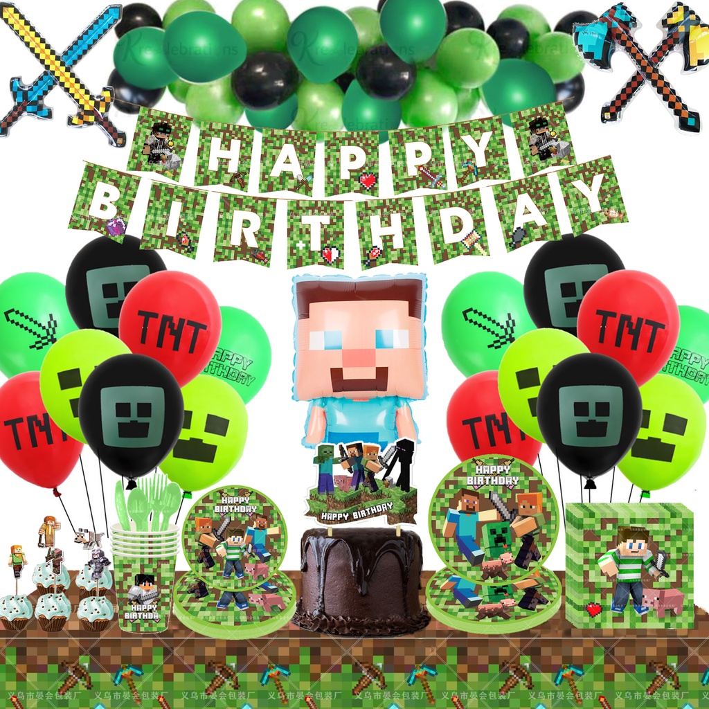 New Minecraft Game Theme Roblox Balloon Cartoon Children's Birthday ...