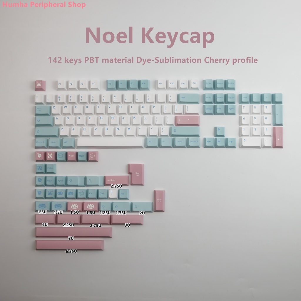 Humha Noel R2 keycap 142 keys PBT material Dye-Sublimation Cherry profile Mechanical Keyboard ...
