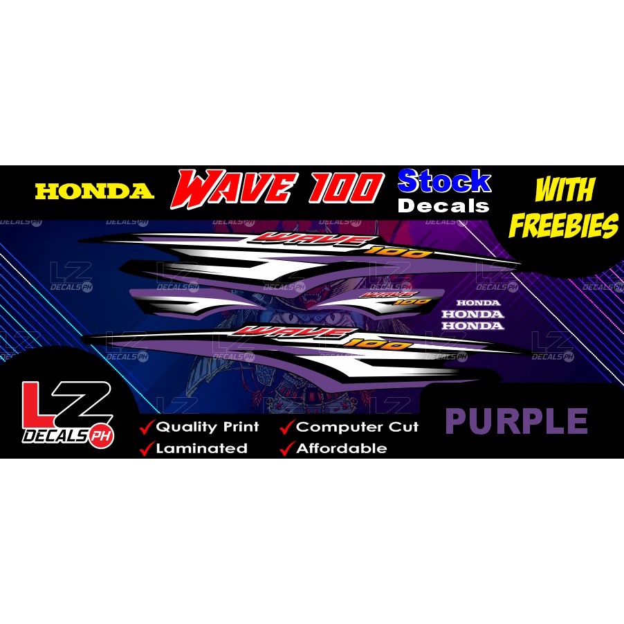 Honda Wave 100 Stock Decals / Stickers with Freebies | Shopee Philippines