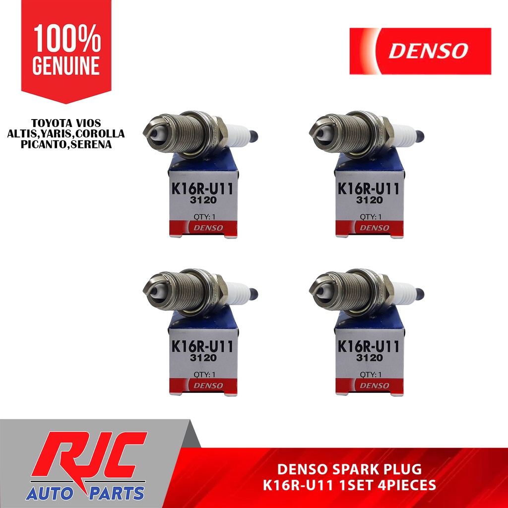 Denso K16R-U11 ( 3120 ) Spark Plug For ALTIS/4AFe/Vios/Yaris/Hilux 3RZFe/Picanto/Serene 1Set ...