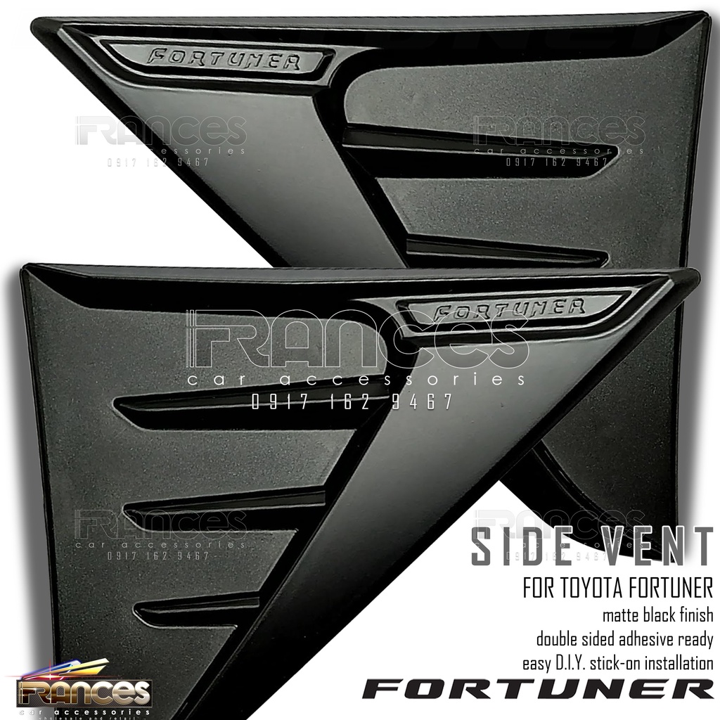 TOYOTA FORTUNER 2016 to 2026 MATTE BLACK SIDE VENT STIMULATOR ...