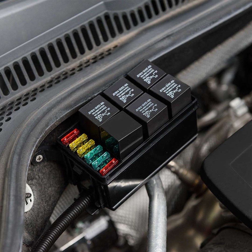 Car Relay Box 6 Relays 6 Fuses Holder Block With 41PCS Metallic Pins ...