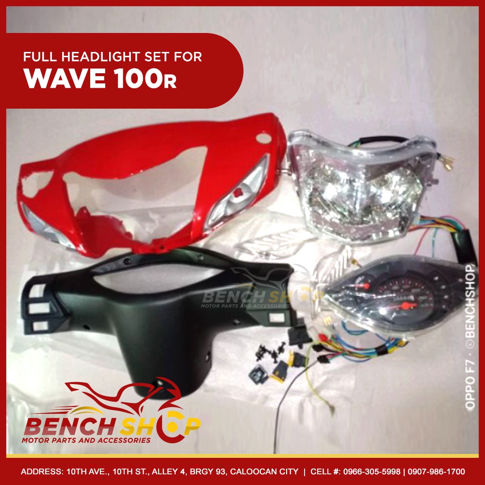 Wave 100 /100R Headlight Assembly Set Package | Shopee Philippines