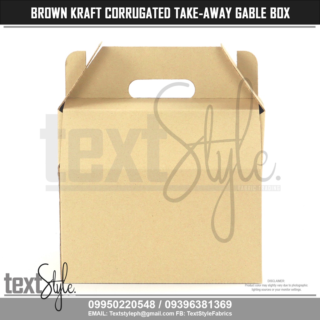 Textstyle Corrugated Gable Box Take Away Box Take Out Box Lechon Box ...