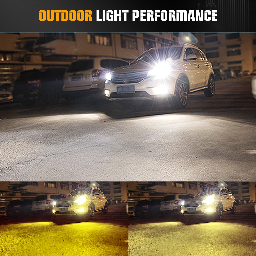CO LIGHT Y6 3 Colors LED Headlight Bulb H4 LED High and Low Beam Mini ...