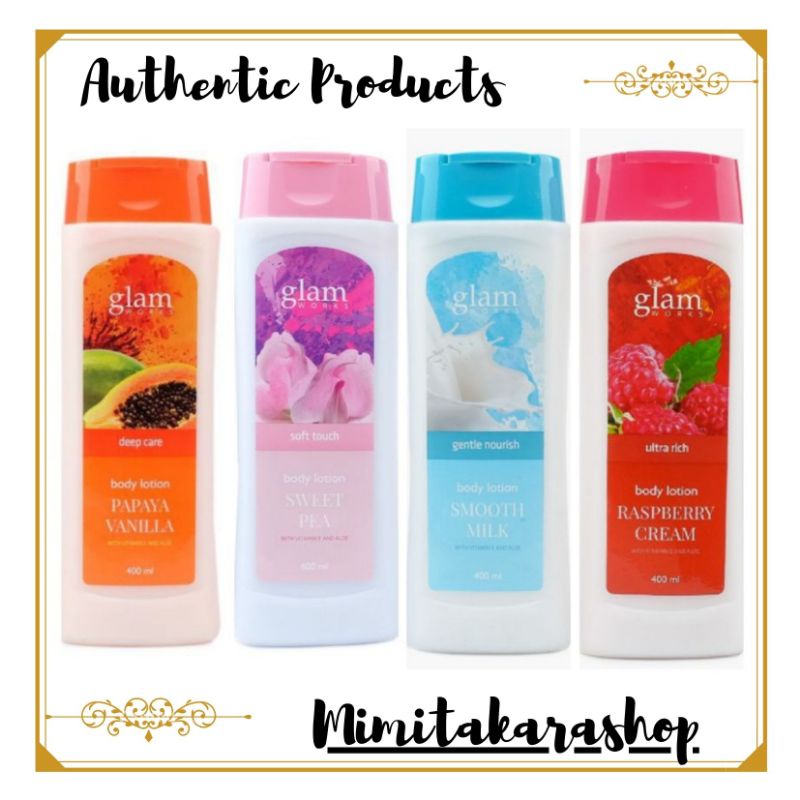Glamworks Body Lotion Smooth Milk/Raspberry Cream/Papaya Milk/Sweet Pea ...