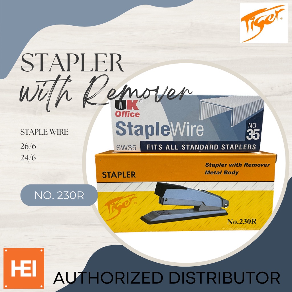 Tiger Stapler with Remover No. 230R with Staple Wire ( Random Color ...