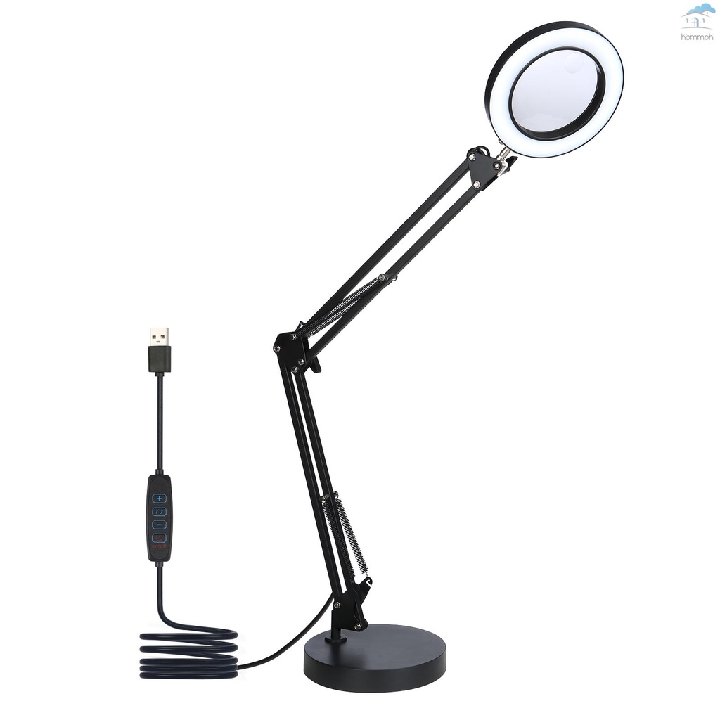 2 In 1 72LEDs 10W 5X/10X Magnifying Glass Desk Lamp LEDs Lighted ...