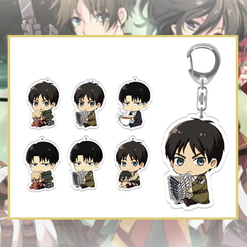 Attack On Titan Keychain Japanese Anime Eren Levi Rival Ackerman Mikasa ...