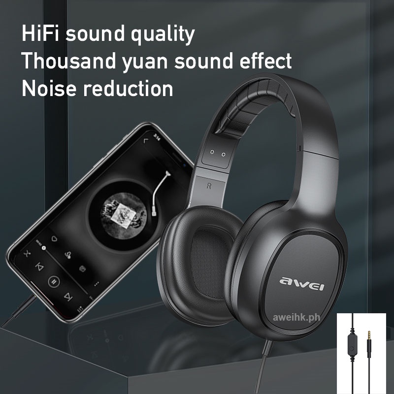 Awei GM-6 Hi-Fi Anti-Noise Super Bass Wired Headset With Microphone ...