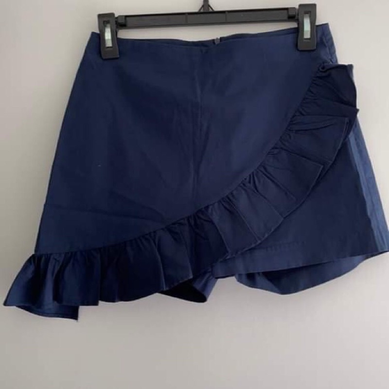 ZARA Navy Blue Ruffled Skort (preloved ) | Shopee Philippines