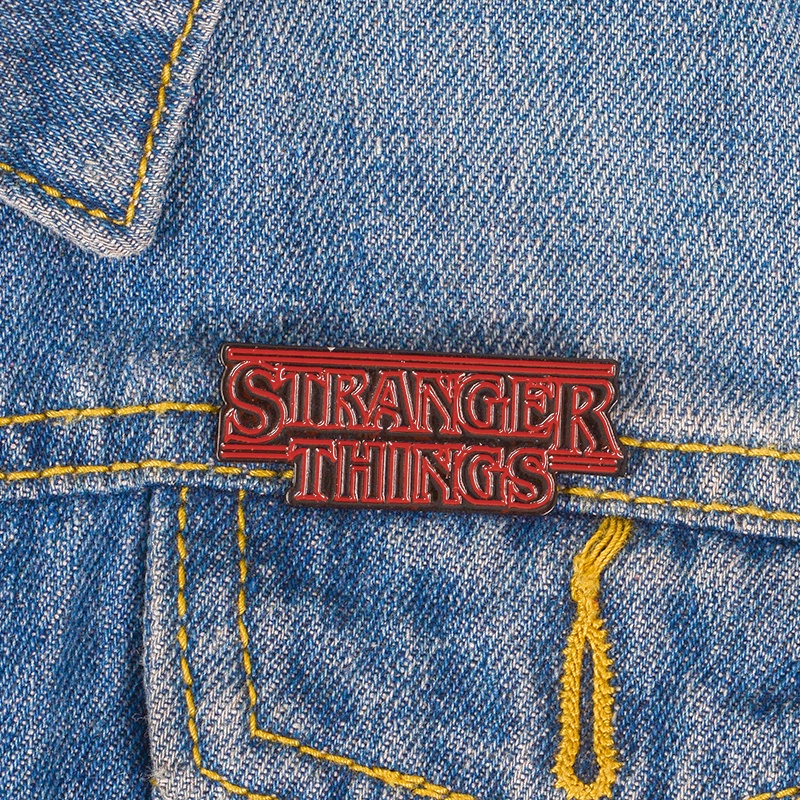 Stranger Things Enamel Pins Waffle TV Logo Dialog Pins Badges Brooches ...