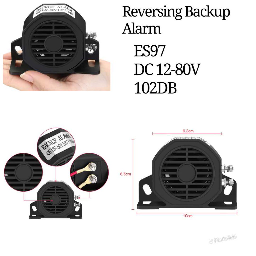 SAFE REVERSING BACK UP ALARM ES97/DC 12-80V/102DB | Shopee Philippines