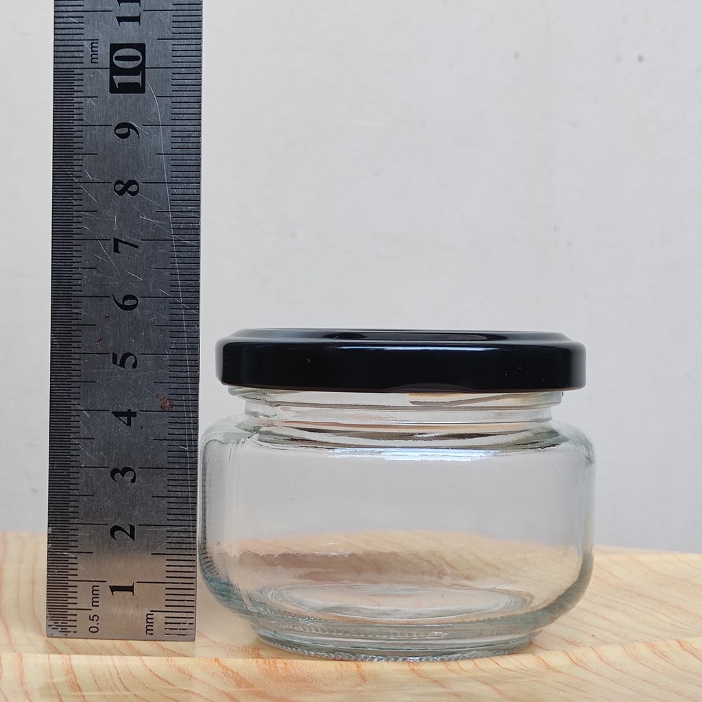 Round Glass Jar 100ML 120ML 200ML 220ML Black Gold PER PIECE WITH FREE ...