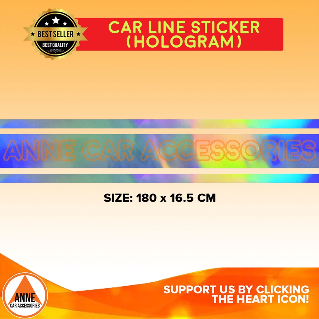 Car Line Sticker Black / White / Gradient Color / Red Universal Car ...