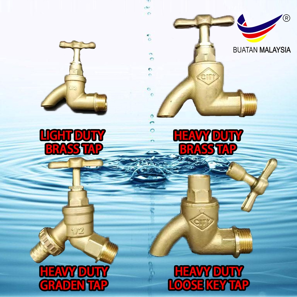 15mm Brass Water Tap Pipe Head Tambaga Loose Key Tap 1/2 Inch Water Tap ...