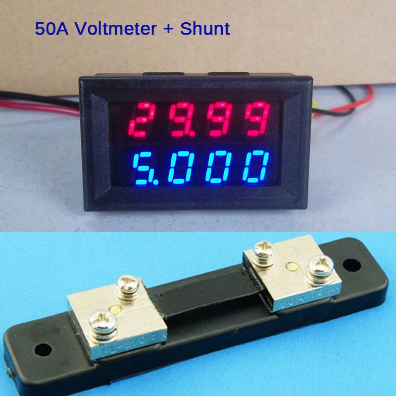 0.56'' LED Digital Voltmeter Ammeter DC 0-200V 0A 50A 100A 0.56" Inch ...