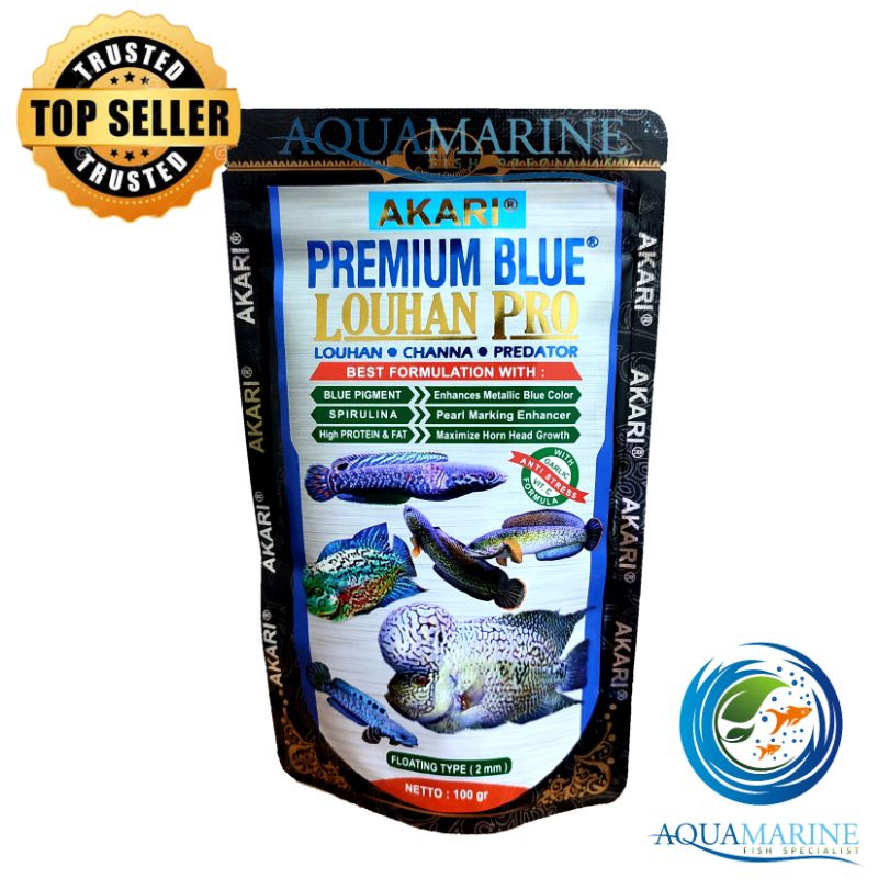 Akari Premium Blue Louhan Pro 1mm 2mm Spirulina Pellets Fish Food ...