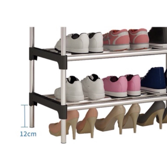 6 Layer shoe rack Tier Colored stainless steel Stackable Shoes ...
