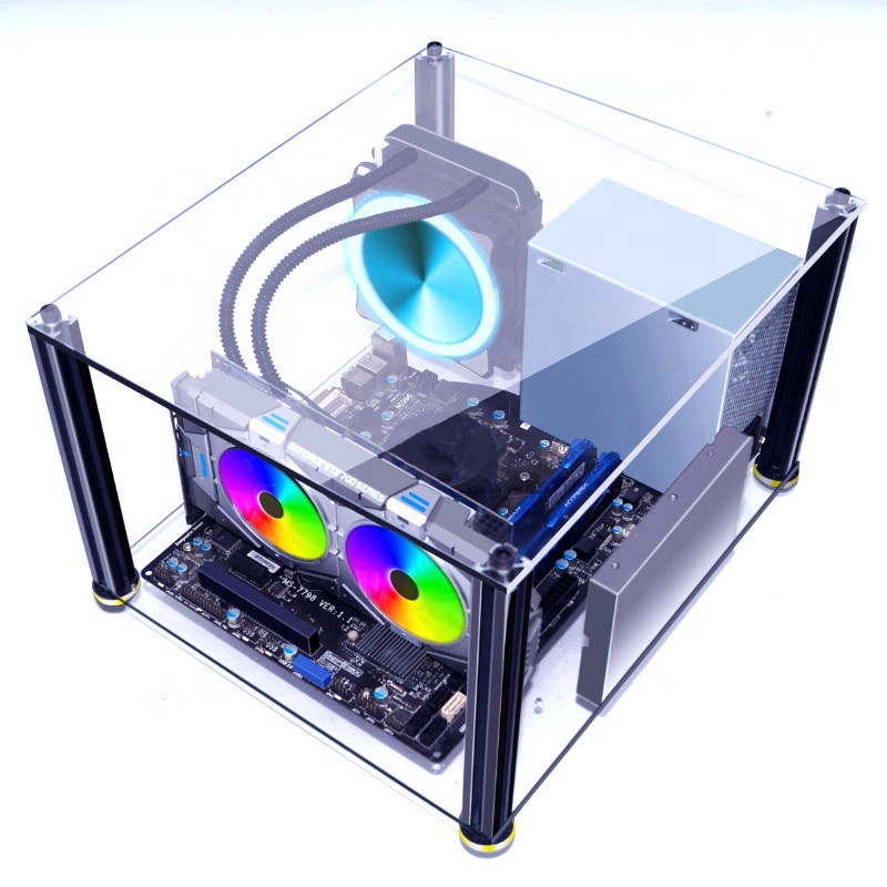 40 X 35cm DIY Open Air PC Case Transparent Acrylic MATX ATX Chassis ...