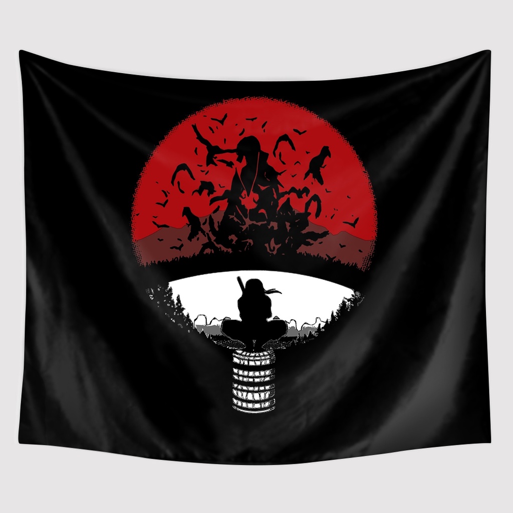 Japan Anime Naruto Sasuke Uchiha Akatsuki Polyester Wall Hanging ...