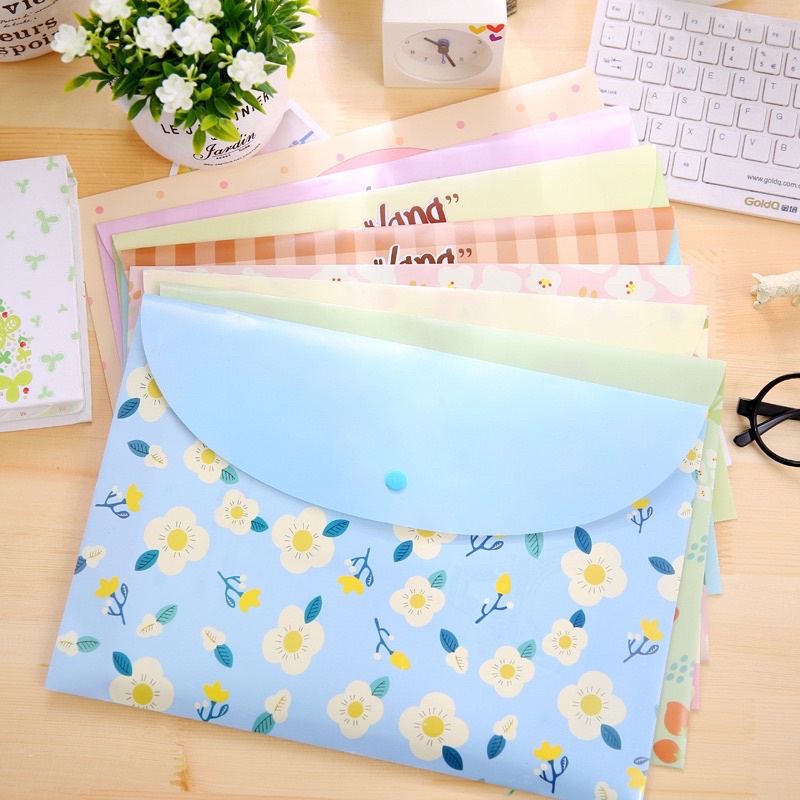 A4 plastic envelope cute cartoon file bag student stationery 1pc ...