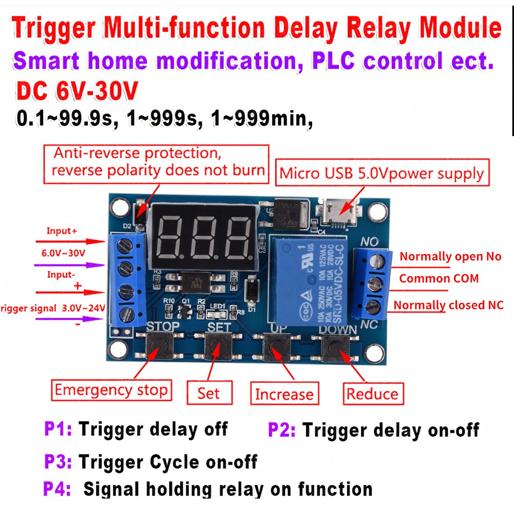 Digital Delay Timer Trigger ON-OFF Relay | Shopee Philippines