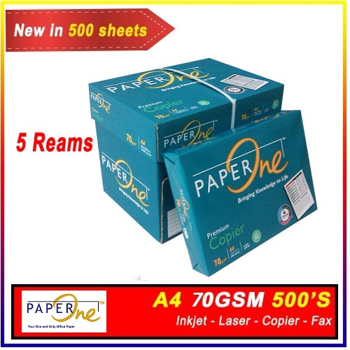 PaperOne 70gsm x 500 Sheets x 5 Reams Copier Multi Purpose A4 Paper White | Shopee Philippines