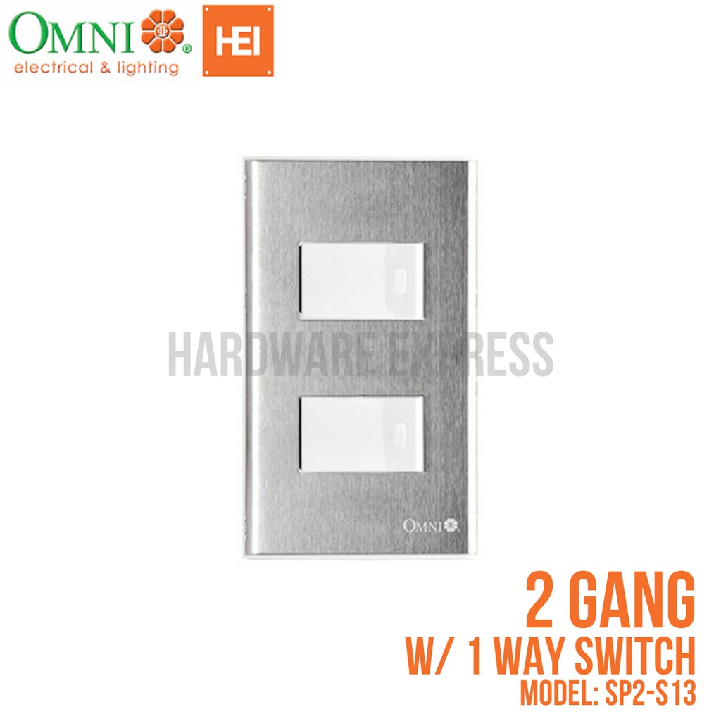 Omni SP2-S13 2 Gang W/ 1-Way Switch With Stainless Plate 16A | Shopee ...