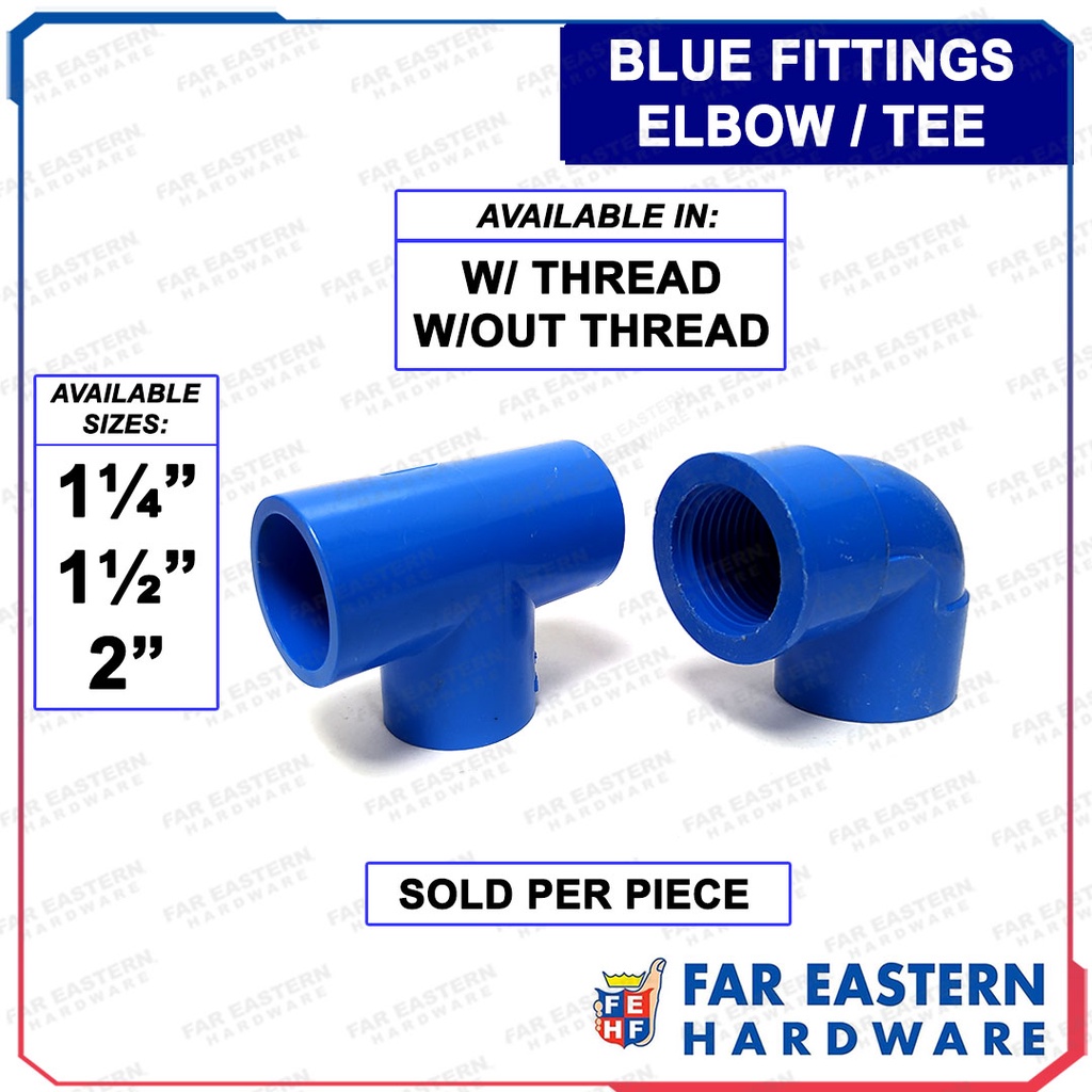 Elbow | Tee PVC Blue Fittings 1-1/4" 1-1/2" 2" | Shopee Philippines