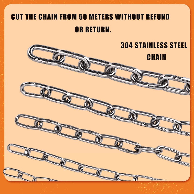 1m 304 Stainless Steel 2mm 4mm 6mm Chain Welding Hanging Marine ...