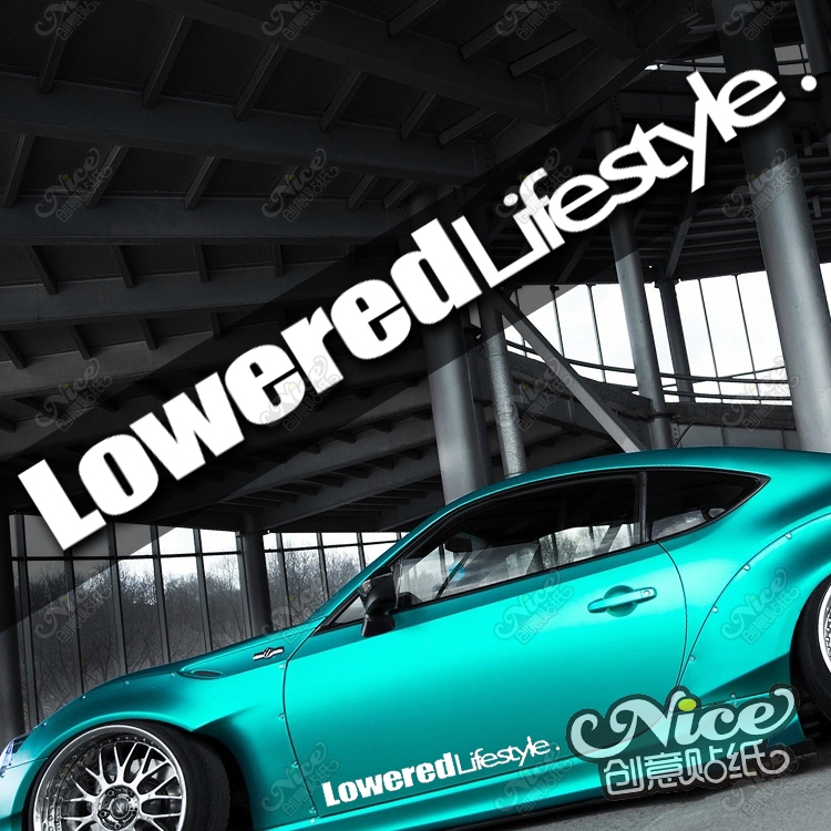 Lowered lifestyle JDM hellaflush car refitting personalized stickers ...